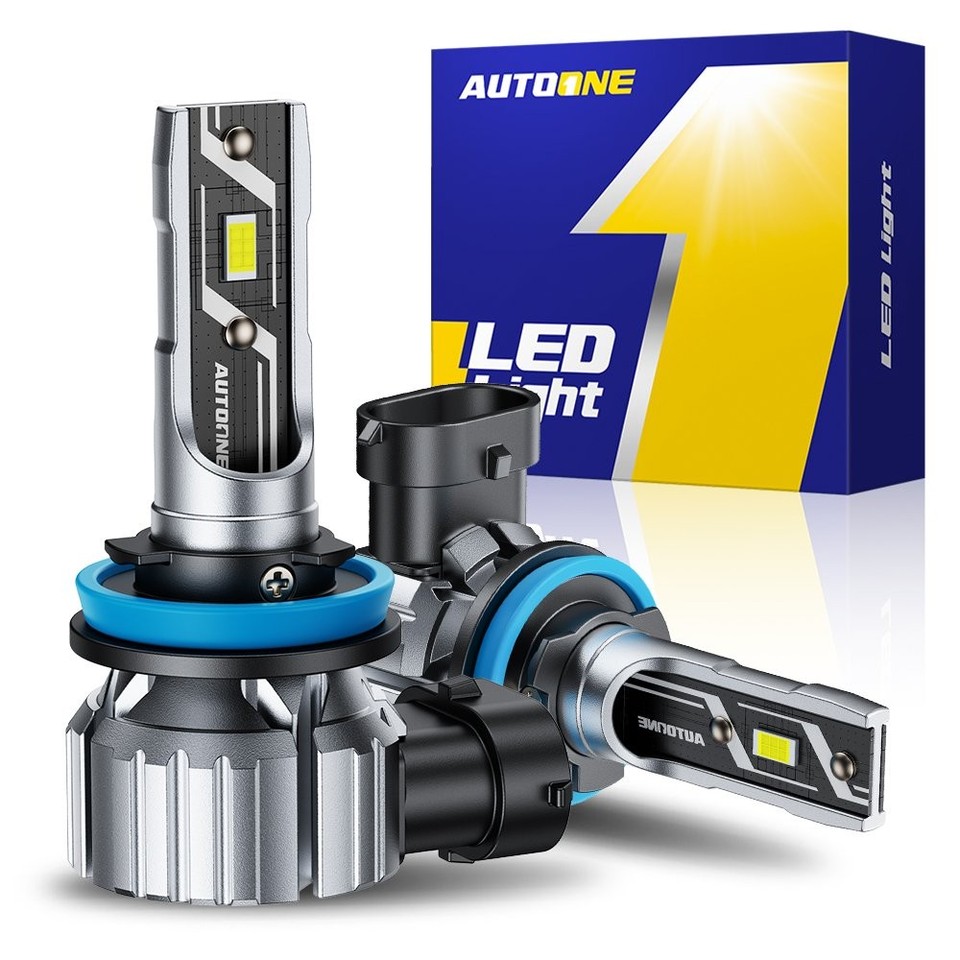 H11 LED Headlight Low Beam Bulbs Super Bright 6500K White 20000LM Error ...