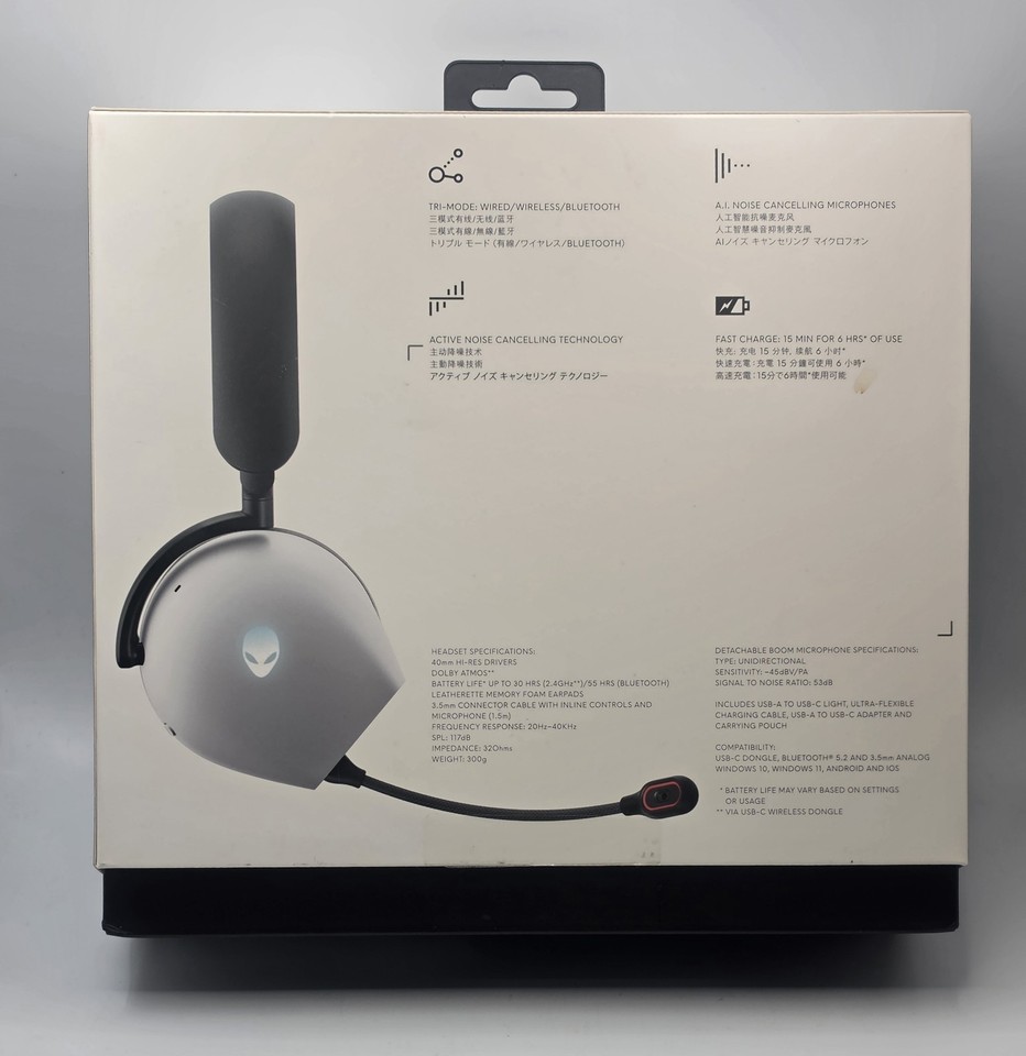 Alienware AW920H Tri-Mode Wireless Gaming Headset - White, Minor ...