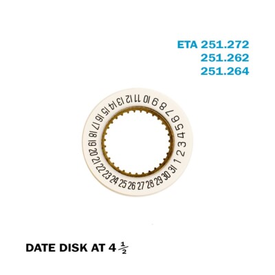 DATE DISK FOR ETA MOVEMENT PART No : 251.262 OR 251.272, DATE AT 4.5 | eBay