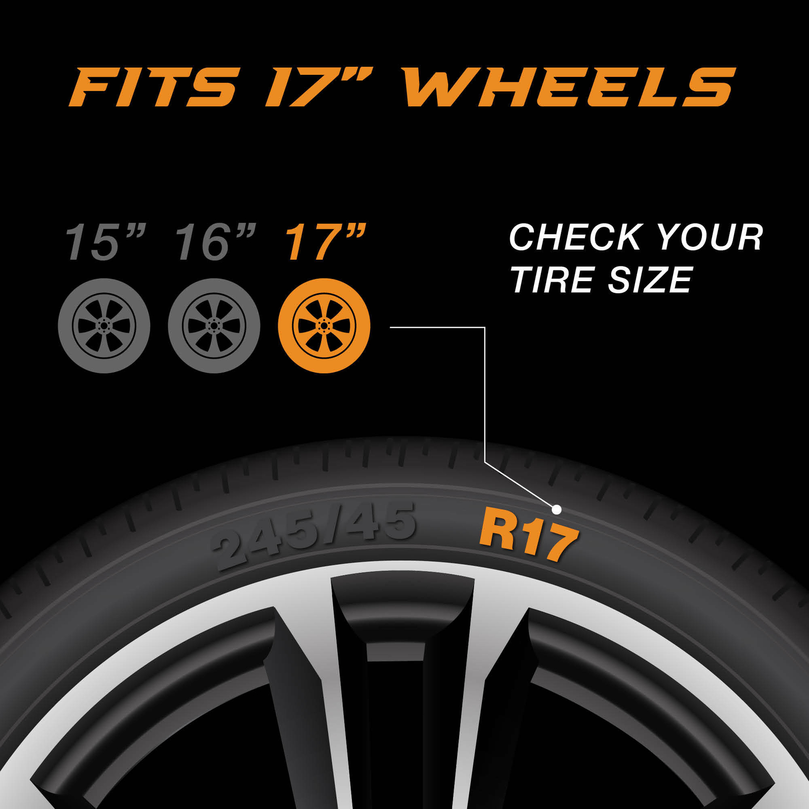 PACRIM 17" Gloss Black Wheel Skins for Nissan Frontier SV (2022-2024 ...