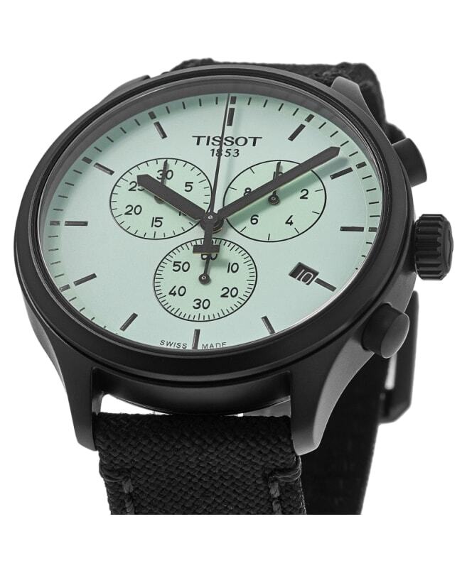 New Tissot Chrono XL Green Dial Fabric Strap Men's Watch T116.617.37 ...