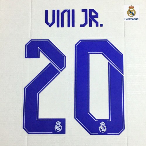 Real Madrid VINI JR. #20 Home name and number 2021/22 heat transfer ...