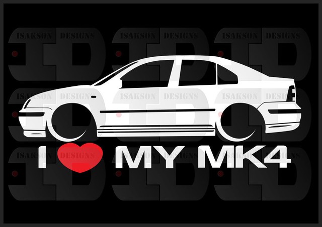 I Heart My Mk4 Sticker Love VW VOLKSWAGEN Slammed Euro Germany Jetta ...