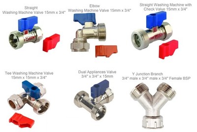 WASHING MACHINE DISHWASHER APPLIANCE ISOLATION VALVE HOT & COLD WATER ...