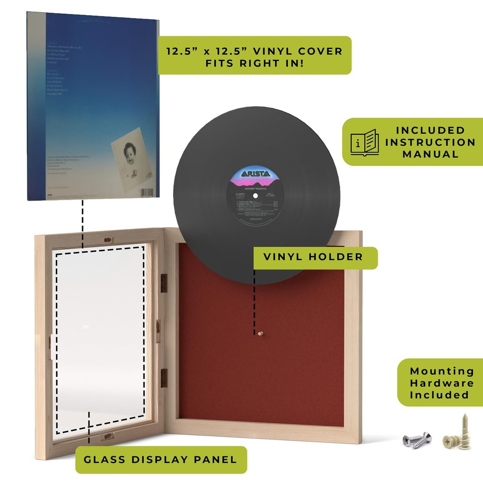 Vinyl Record Frame with Front Cover for Album Cover Display and Vinyl ...