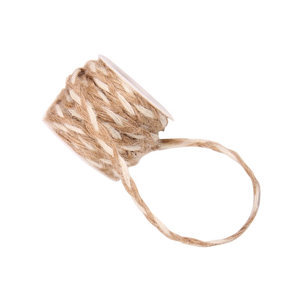 5M Natural Hessian Jute Twine Rope Burlap Ribbon Roll for Arts Crafts ...