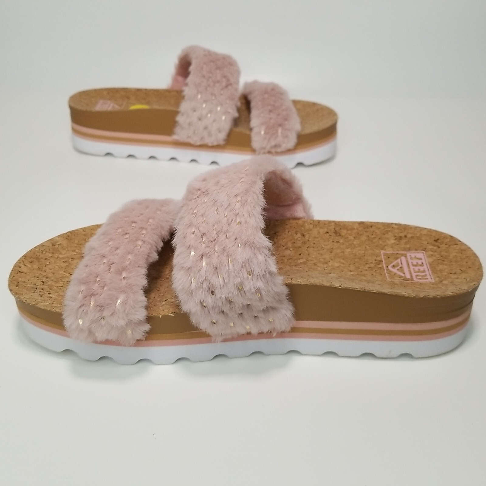 Reef Vista Hi Cozy Platform Faux Fur Slides Women's s… - Gem