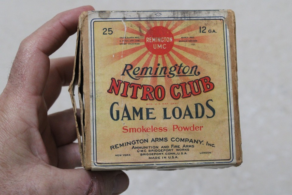 12 GA REMINGTON UMC NITRO CLUB SHELL BOX DUCK LOAD 2 PIECE EMPTY GAME ...