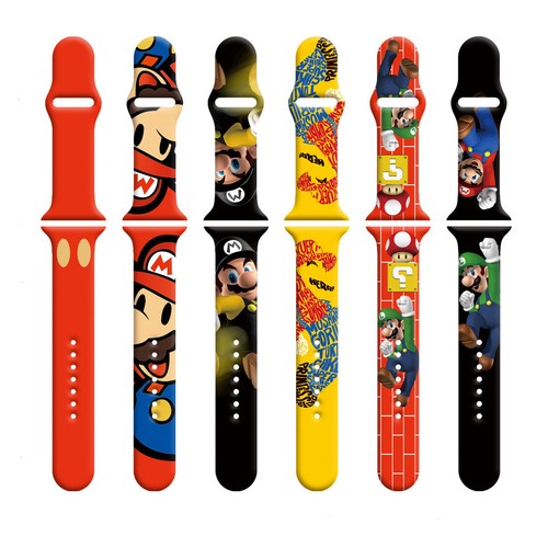 Silicone Mario Watch Band Strap For Apple Watch Series 8 7 6 5 4 3 2 1 ...