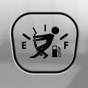 EMPTY FUEL CAP Sticker 120mm funny petrol gas tank car door window ...