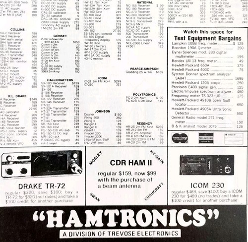 1975 Hamtronics Ham Radio Retail Trevose Penn Advertisement Electronics ...