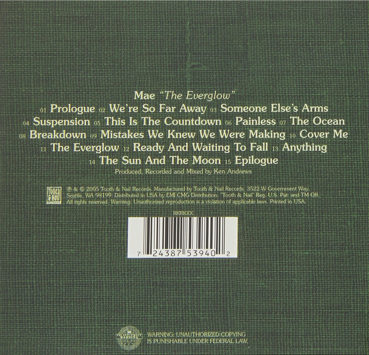 MAE THE EVERGLOW (CD) (US IMPORT) 724387539402 | eBay