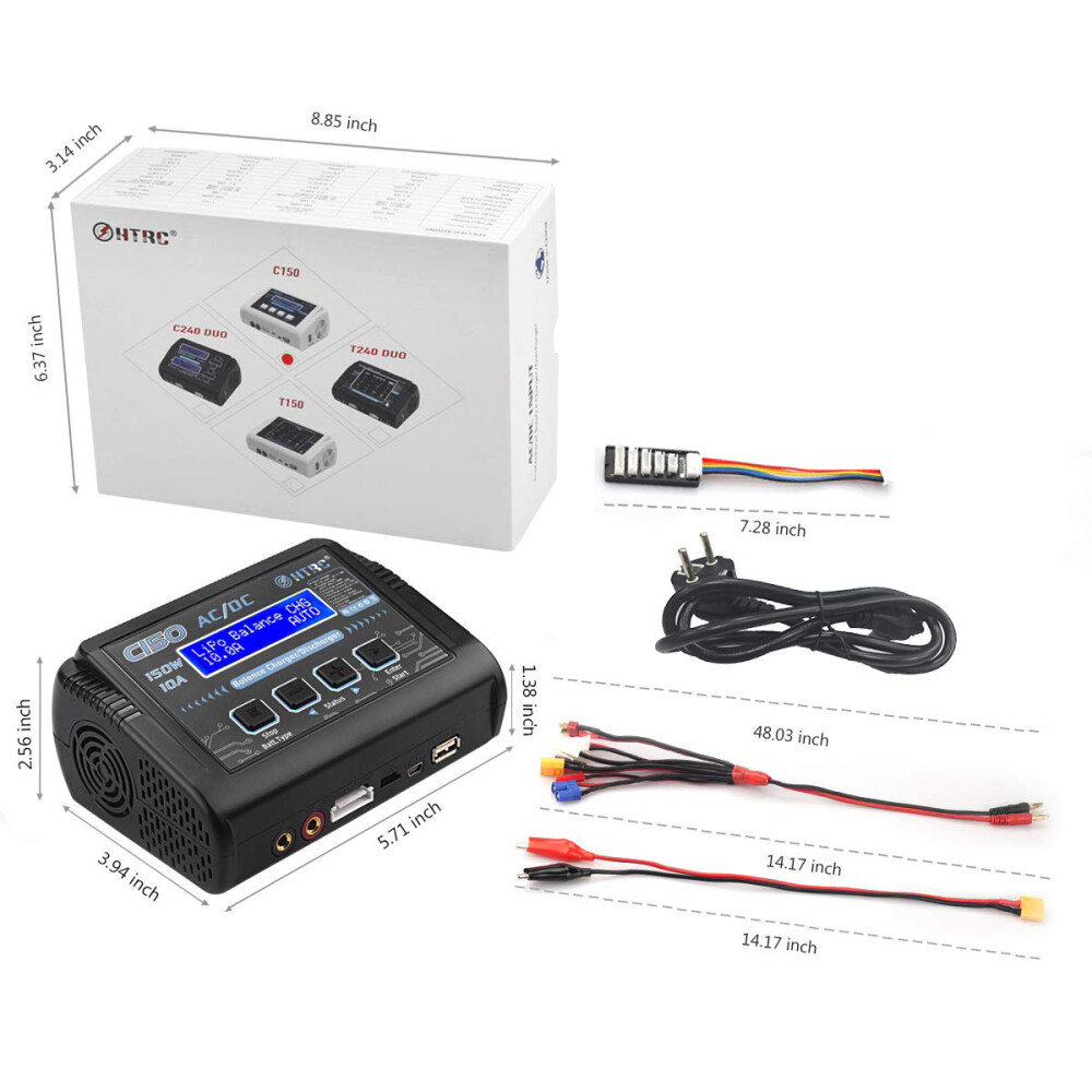 HTRC C150 RC Akku Ladegerät Balance Ladegerät für LiPo LiHV LiFe Lilon ...
