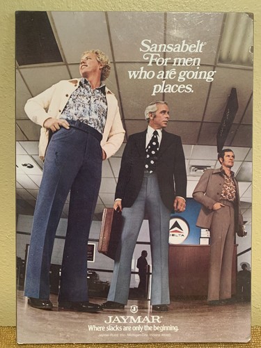 Vintage 1976 Jaymar “Sansabelt Slacks For Men Who Are Going Places” on Hardboard | eBay