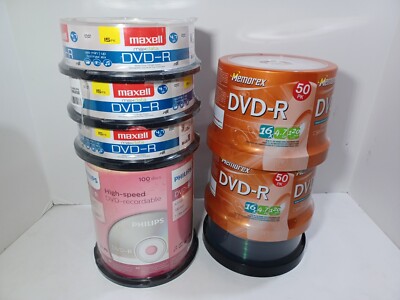 Lot of 270 DVD-R Blank DVD Lot Maxell Memorex Phillips NEW | eBay