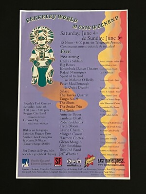 Berkeley World Music Weekend 2005 Original City Wide Concert Poster | eBay