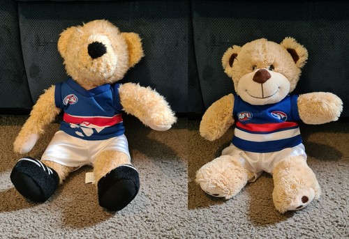 2x Official AFL Footy Western Bulldogs Teddy Bear Soft Toys PLUSH ...