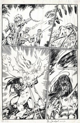 KEN LANDGRAF ORIGINAL ART PAGE 2/3 SPLASH SIGNED AWESOME ACTION COMIC ...