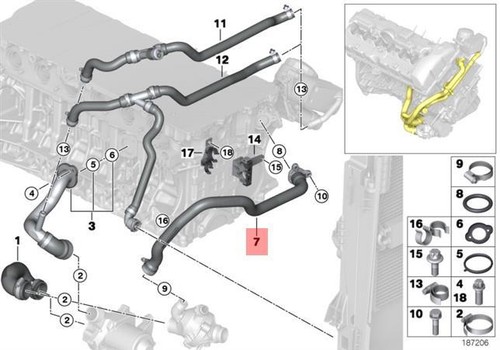 Genuine BMW F25 SUV Thermostat Water Cooling Hose OEM 11537592095 | eBay