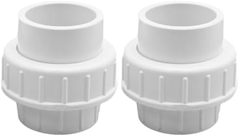 2Pcs 2 Inch PVC Union Coupling Pipe Fittings with O-Ring, SCH40 Slip ...