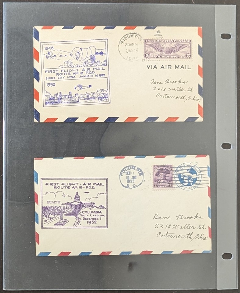 US Stamps Airmail Lot of 52 Early Flights w/ Scarce AMC Issues Postal ...