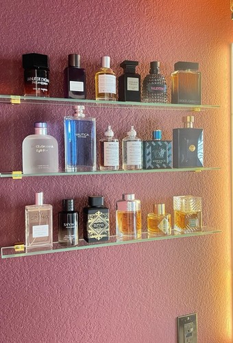 Cologne and Perfume Glass Shelves 3inx24in 3-Piece Set (Bottles not ...