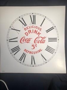 Vintage Delicious Drink Coca Cola 5¢ Refreshing 13-1/2 inch clock face ...