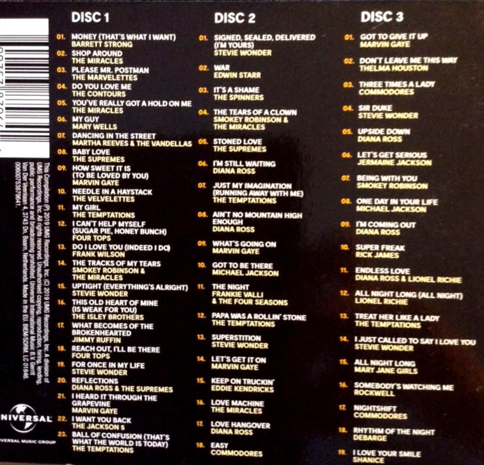 MOTOWN * 60 Greatest Hits * New 3-CD Box Set * All Original Recordings ...