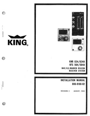 Bendix King KNR 634/634A KFS 564/564A Installation Manual Rev 2 006-0188-02 | eBay