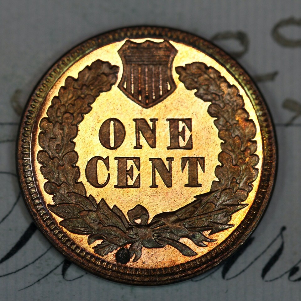 * 1884 * PRISTINE+ RED GEM PROOF INDIAN HEAD PENNY * FROM ORIGINAL ...