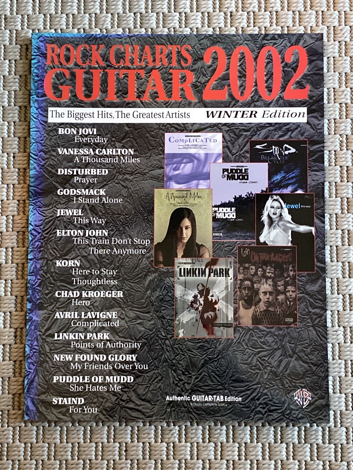 Rock Charts 2002 Guitar Tab Winter Edition- Authentic- Brand New- (116 ...
