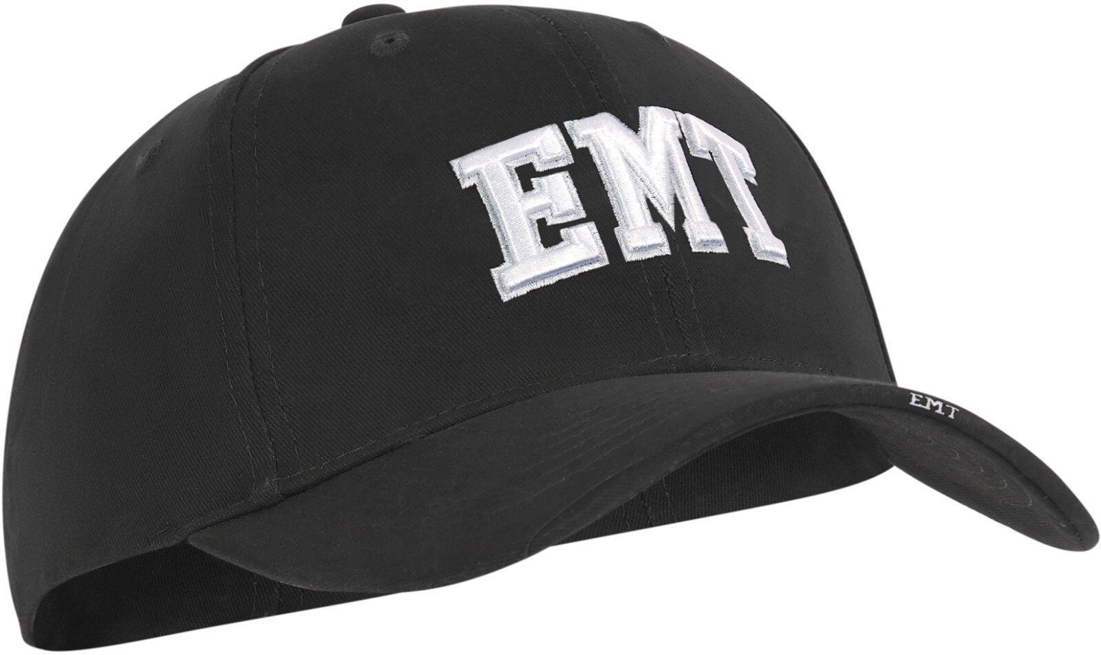 Black EMT Cap Deluxe 6 Panel Adjustable Hat Medic EMS Uniform ...