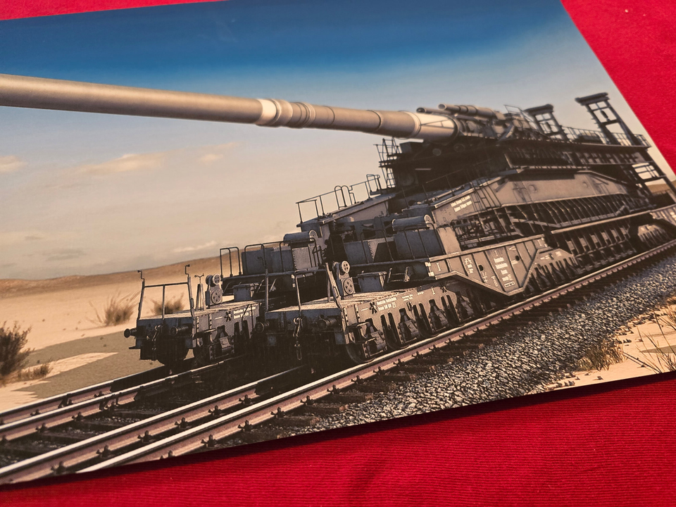 REICHSBAHN TRAIN TRANSPORTS HUGE LONG CANNON GUN German Poster Print ...