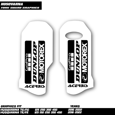 HUSQVARNA 2016-2022 FORK GUARD GRAPHICS 125/150/250/350/450 DECALS | eBay