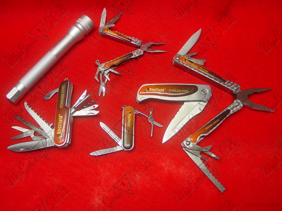 SHEFFIELD TOUGH 6 PIECE SET COMPACT FOLDING MULTI-TOOLS HANDY ...