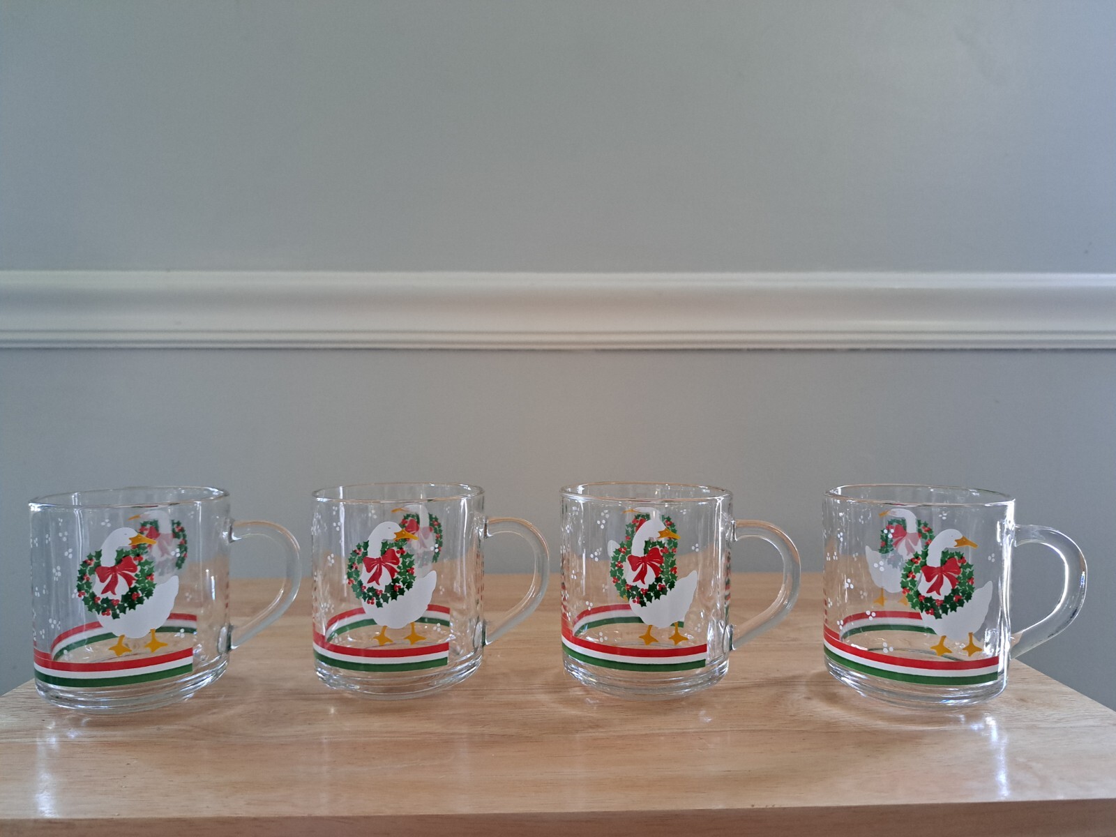 Vintage Libbey Christmas Goose Glasses (4) | eBay