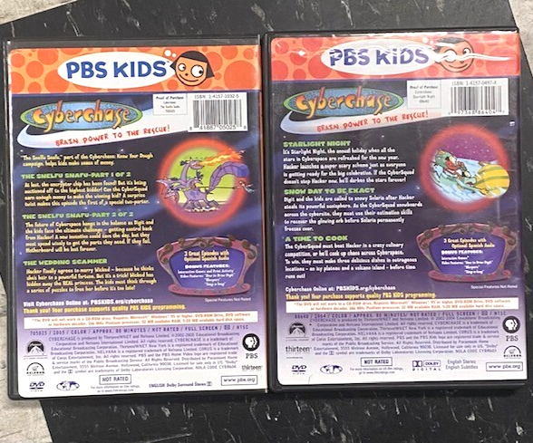 Lot of 2 -Cyberchase Starlight Night & The Snelfu Snafu PBS Kids ...