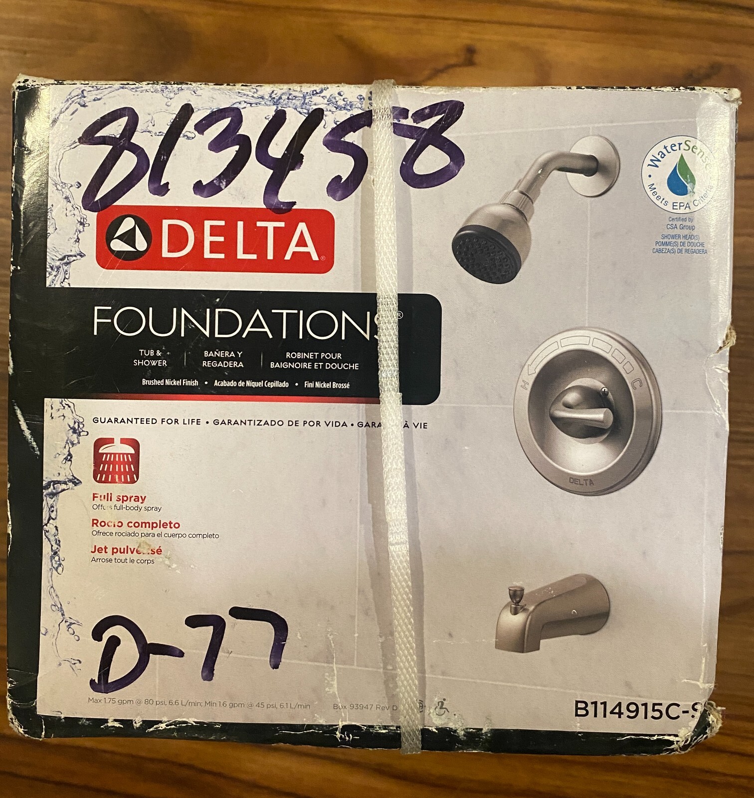 Delta Foundations B114915C-SS Single Handle Tub&Shower Faucet w/Valve ...
