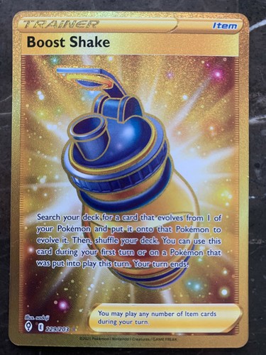 Pokemon Evolving Skies - BOOST SHAKE GOLDEN SECRET RARE 229/203 - NM/M ...