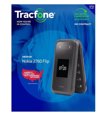 Tracfone NOKIA 2760 Flip, 4GB Black - Prepaid Feature Phone ...