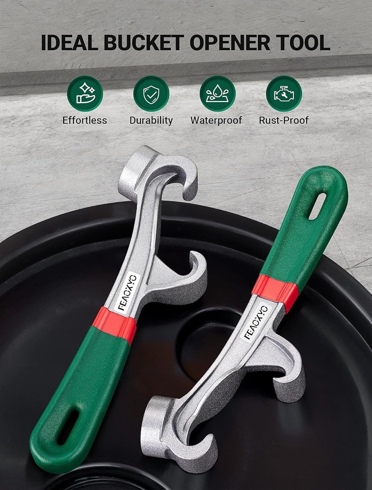 5 Gallon Bucket Opener Tool Aluminum Paint Lid Opener Wrench Non-slip ...