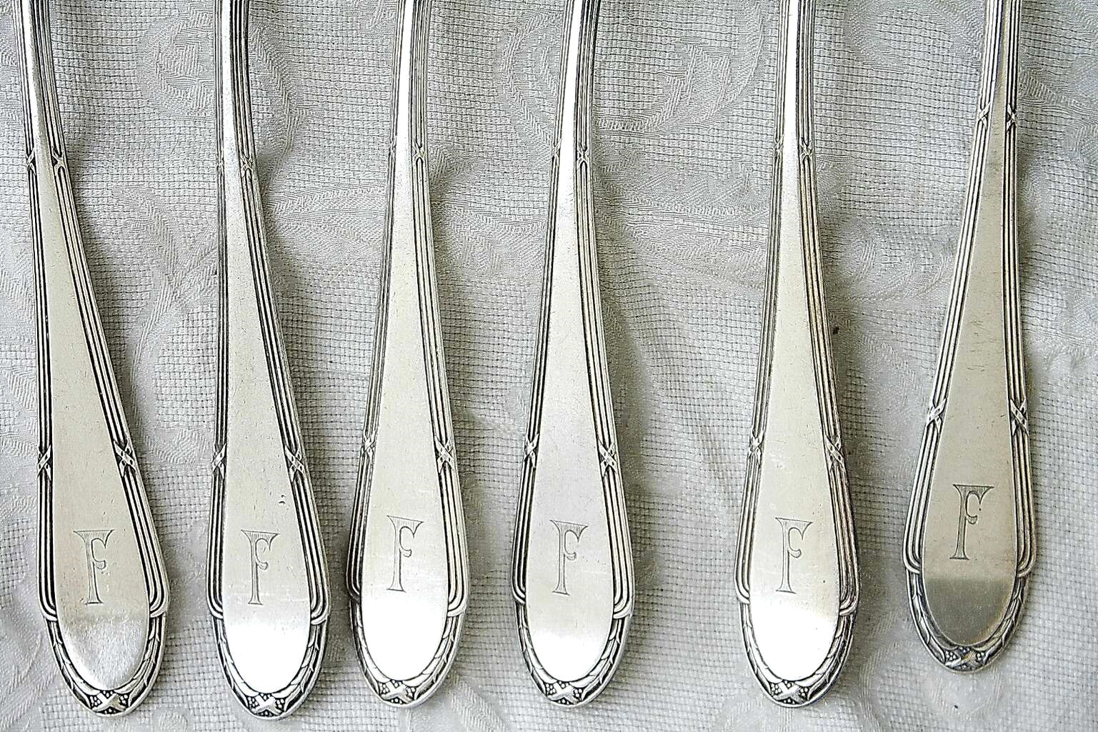 WMF ANTIQUE SILVERPLATE ALPACA 90 FLATWARE SET 29 PIECES KNIVES, FORKS ...