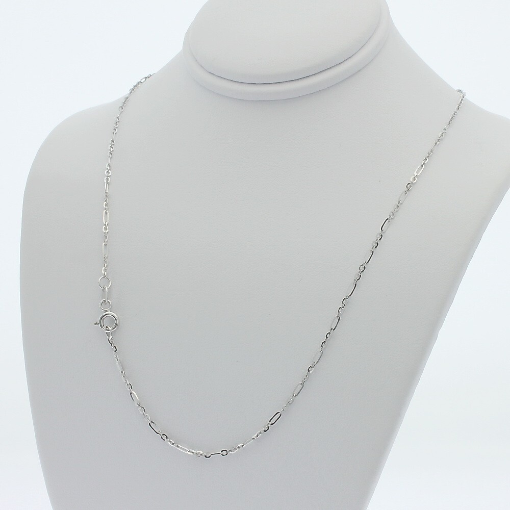 Genuine Brand new 9K Fine solid Italian 5+1 White Gold Chain Necklace ...