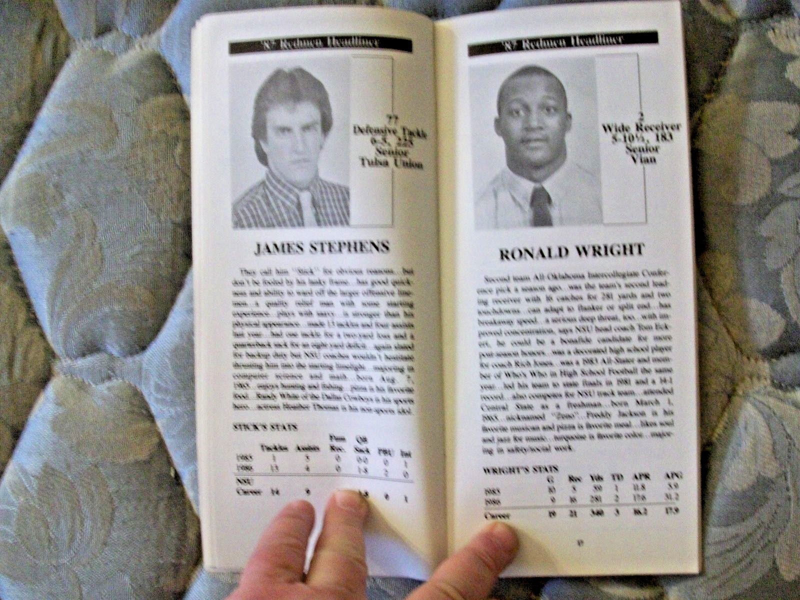 1987 NORTHWESTERN STATE REDMEN FOOTALL MEDIA GUIDE Yearbook Program ...