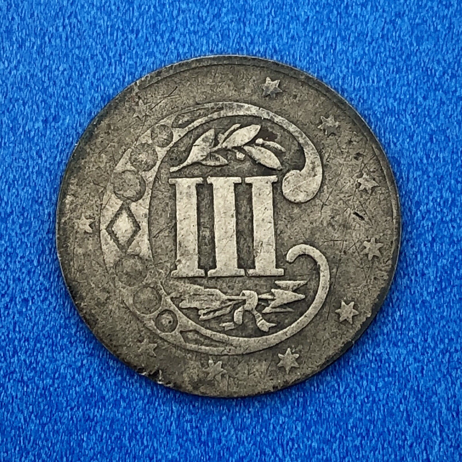 1857 P 3 Cent Silver Three Cent Piece Trime Better Key Philadelphia ...