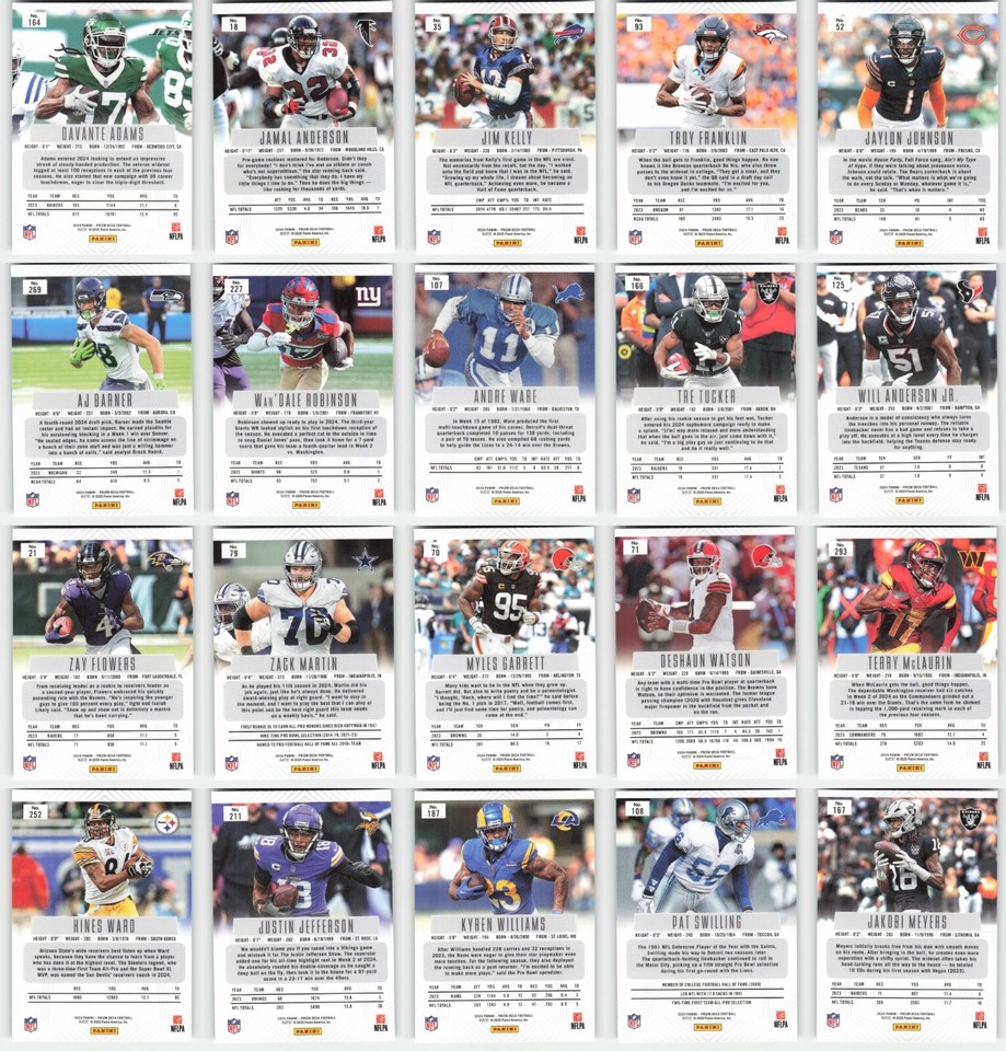 (100) 2024 Panini Prizm Deca Lot NFL Football Cards Collection | eBay