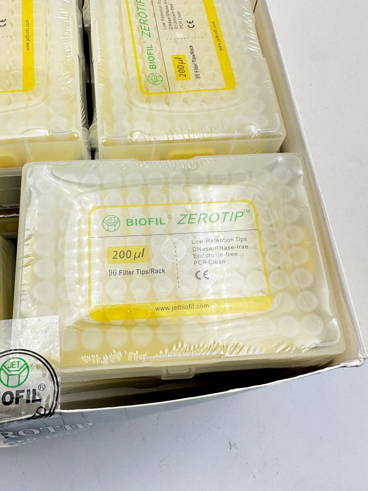 9 Racks JET BioFil 200µL Zerotip Natural Filter Sterile Pipette Micro ...