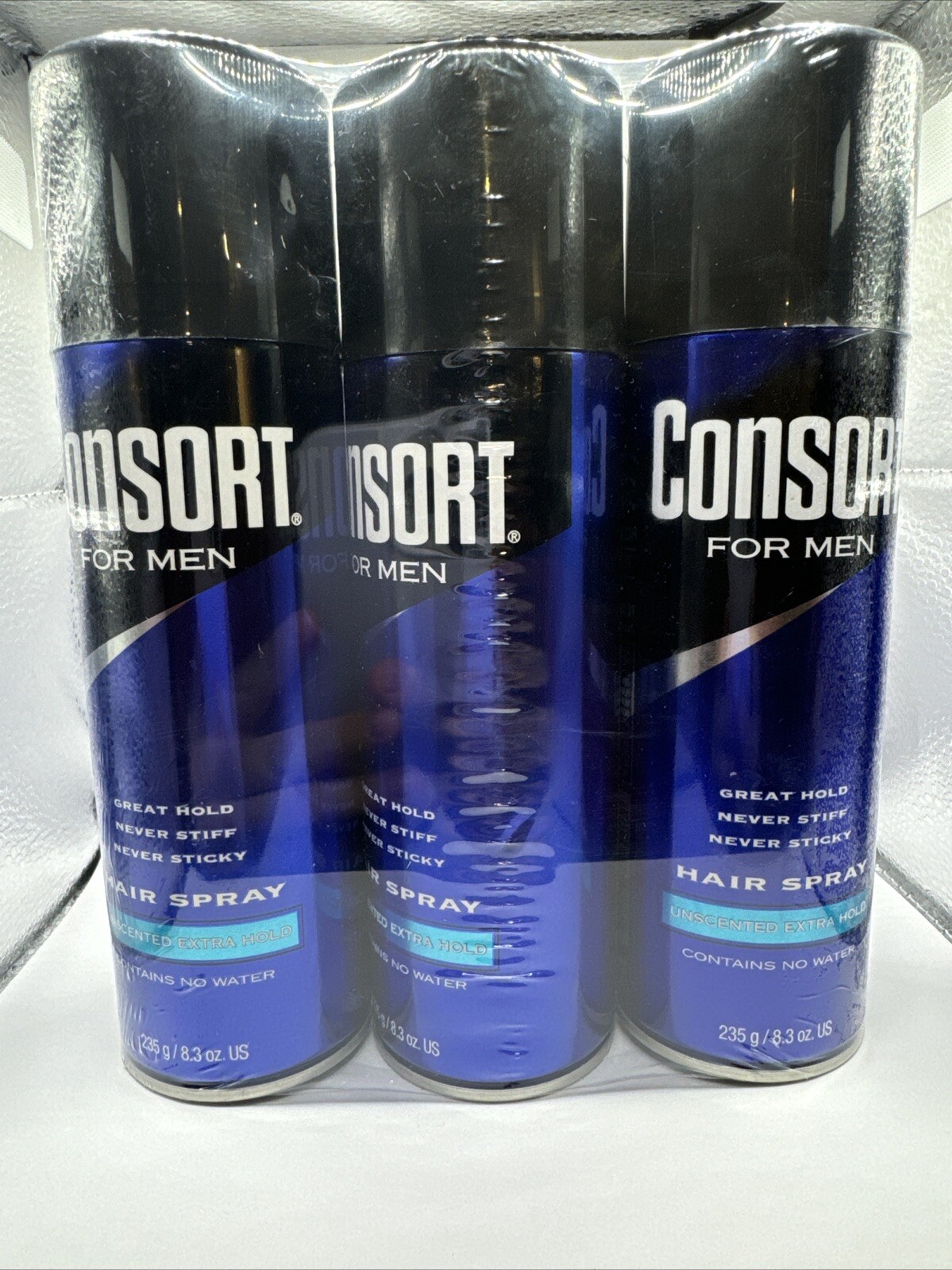 Consort For Men Hair Spray Unscented (3PK) 8.3oz.each. NEW! FREE ...