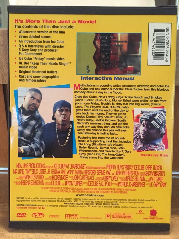 Friday - Widescreen version 1999 DVD comedy Ice Cube Chris Tucker ...