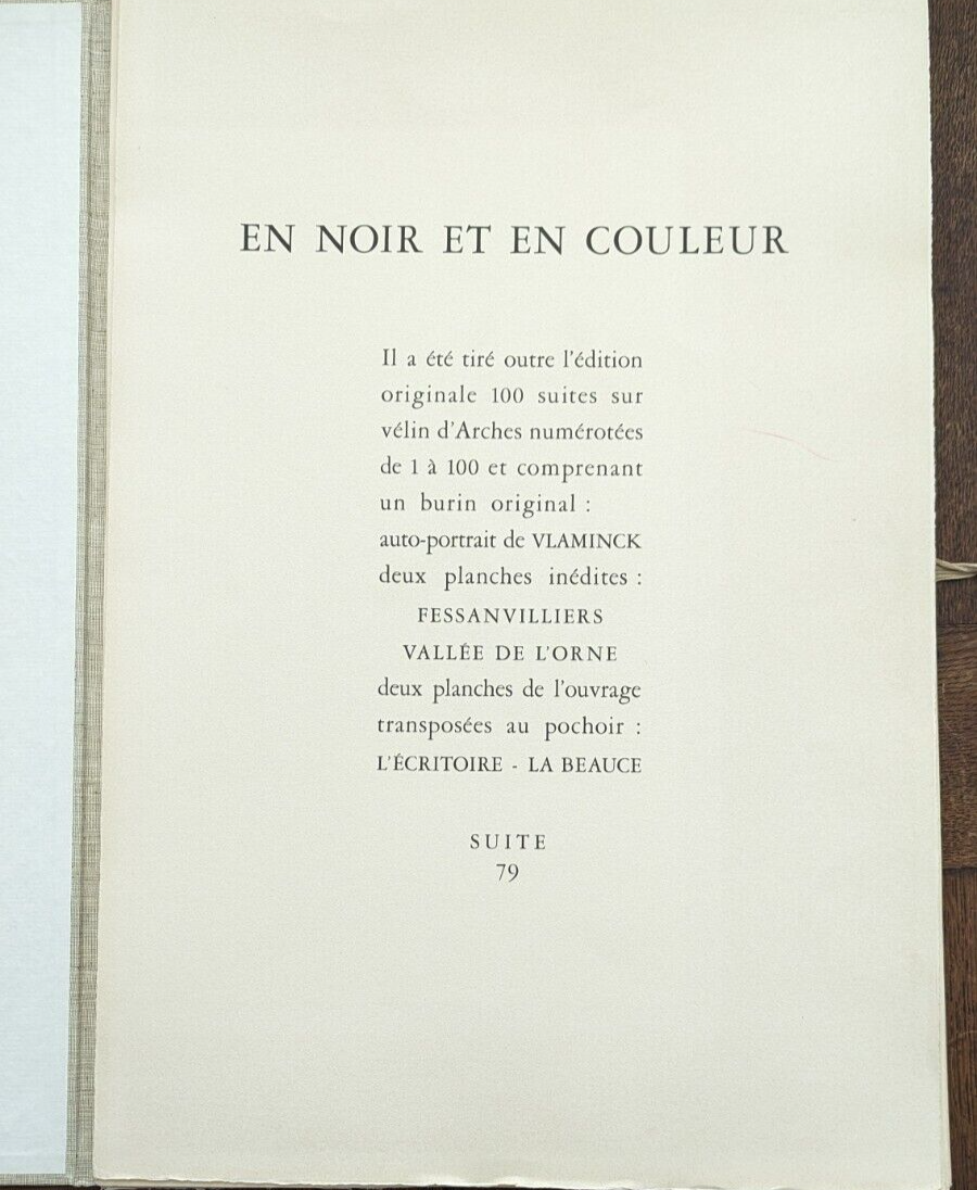 Portfolio Vlaminck - En noir et en couleur - 79/100 Velin d'Arches ...